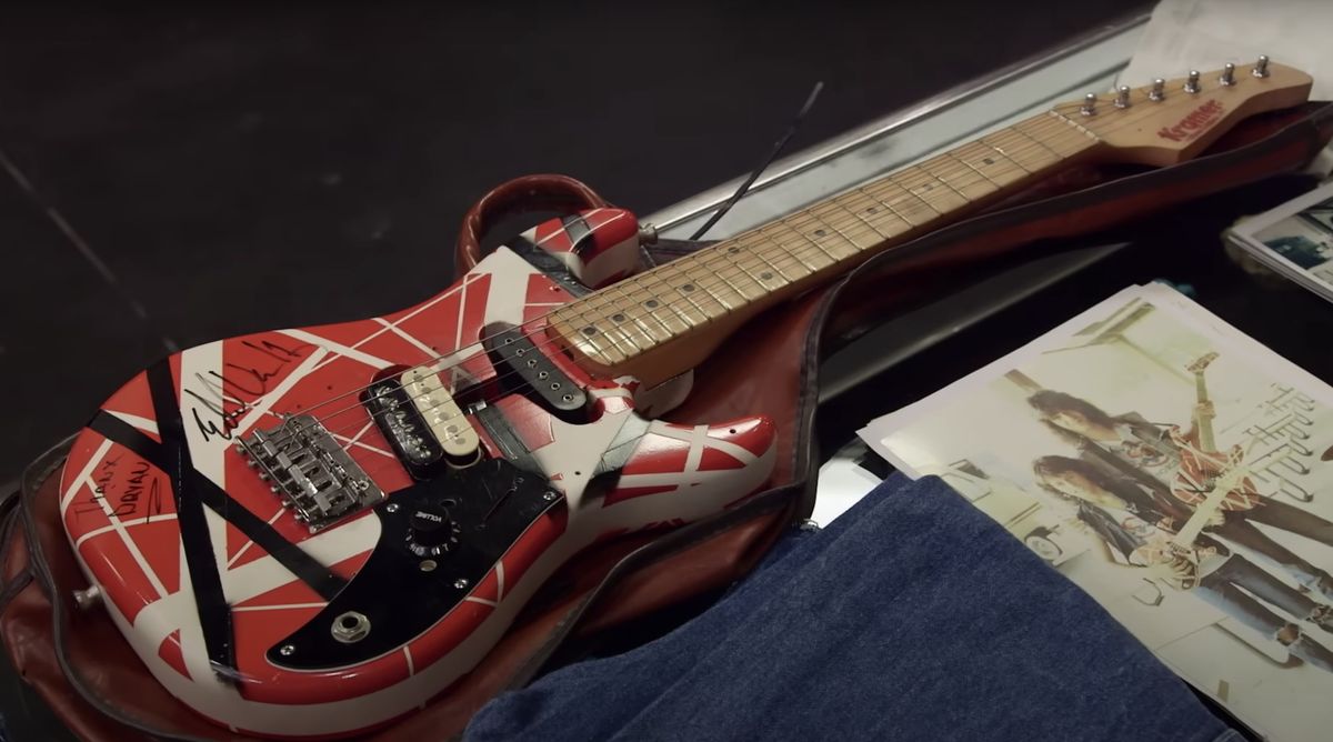 The tiny Frankenstrat from Van Halen's Hot for Teacher video just ...