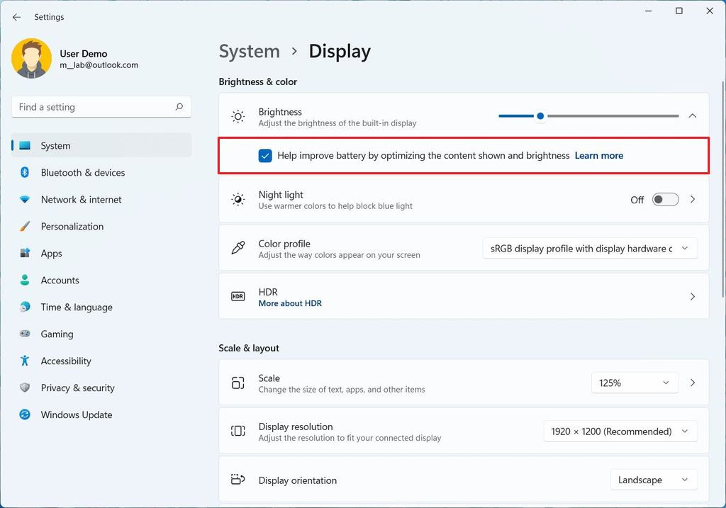 How to enable automatic brightness settings on Windows 11 | Windows Central