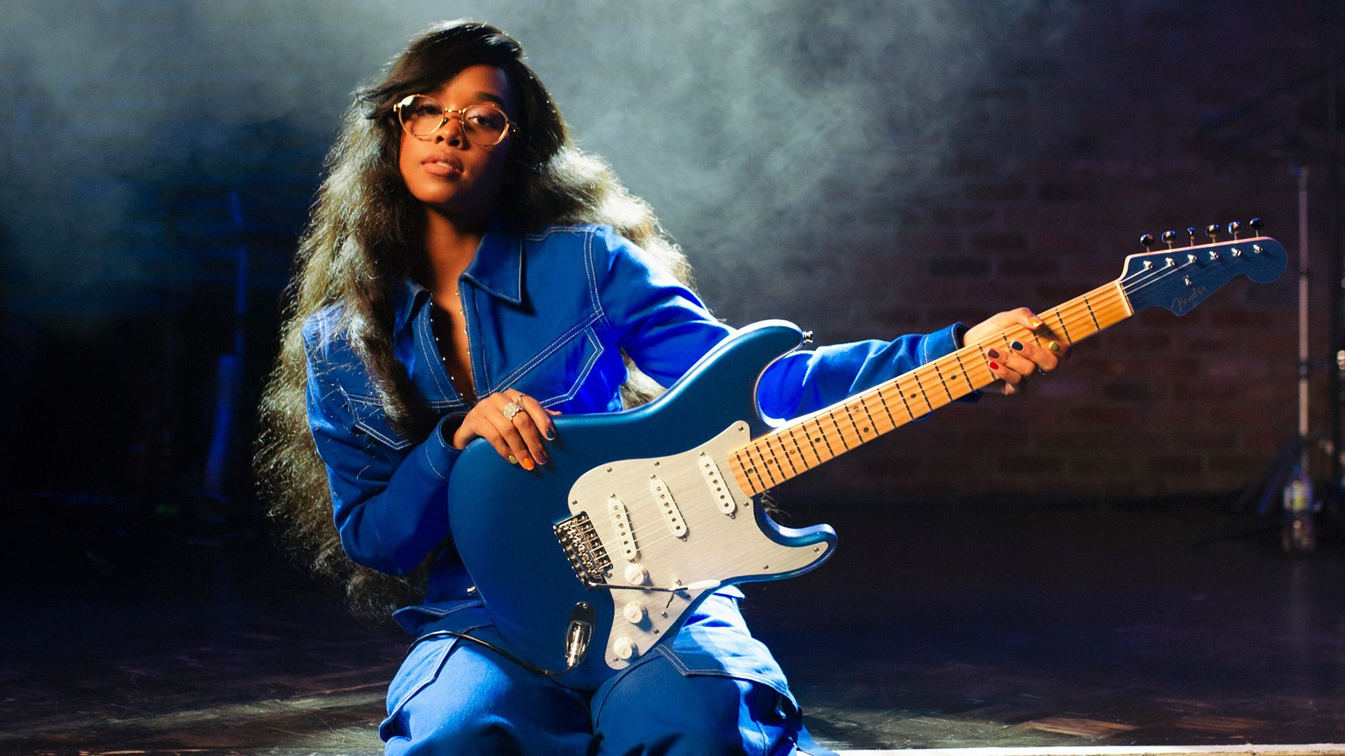 H.E.R. teams up with Fender for striking limited-edition Blue Marlin ...