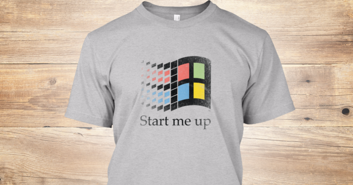 Grab our retro 'Start Me Up' vintage Windows 95 shirt before they're ...