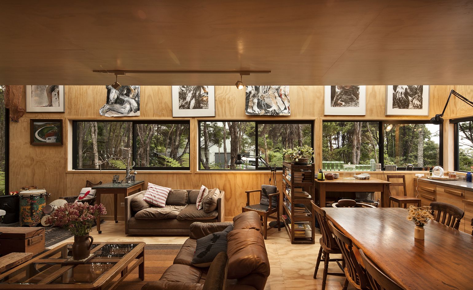 Colour pop: this bright red New Zealand house stands out in its leafy ...