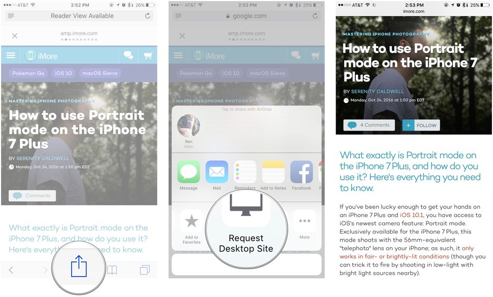 How to view the desktop version of an AMP site in Safari | iMore