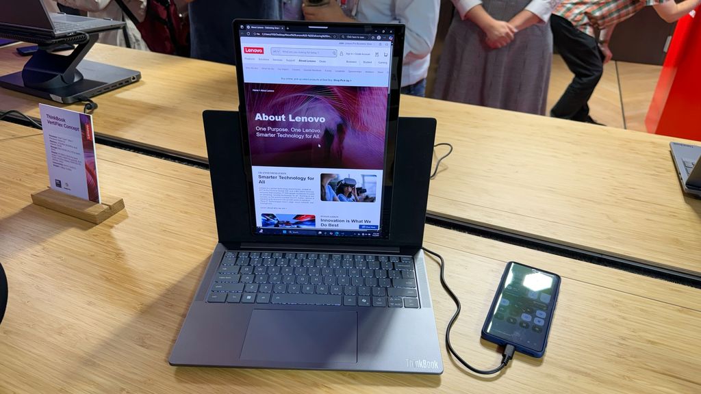 Lenovo shows off ThinkBook VertiFlex laptop and Smart Motion dock concepts at IFA – rotating ...