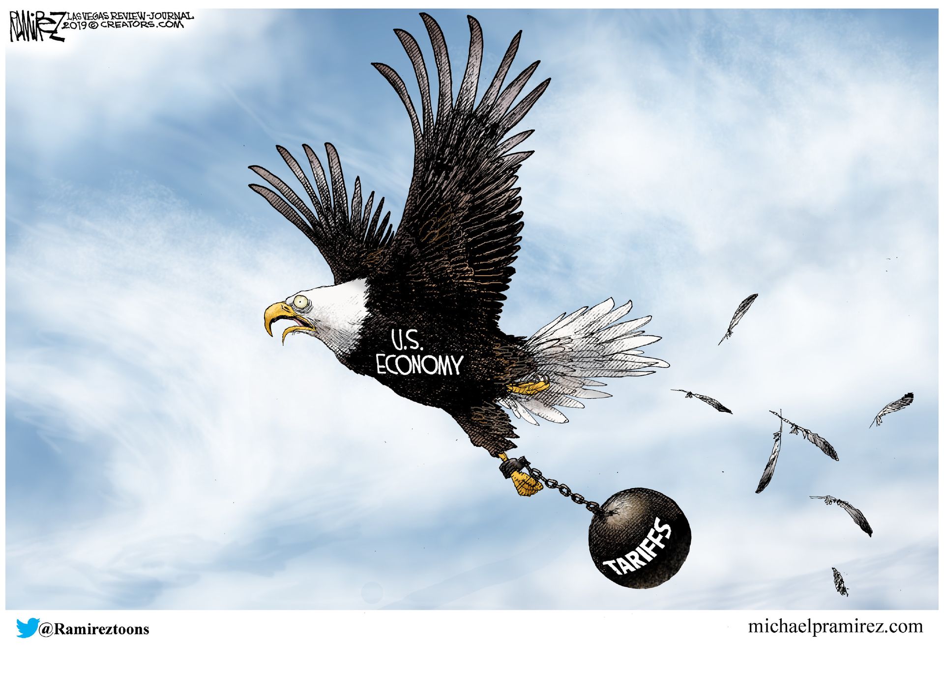 Political Cartoon U.S. Economy Tariffs Ball and Chain Trade War | The Week
