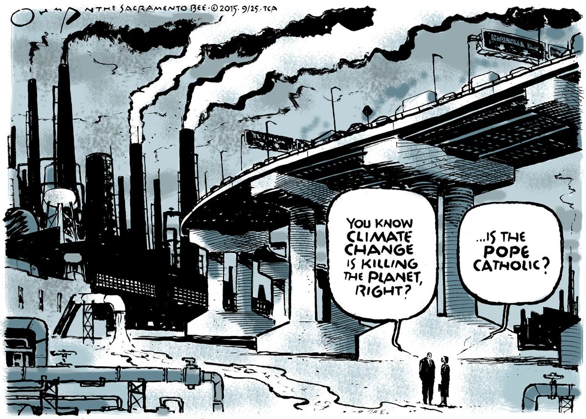 Editorial cartoon World Climate Change Pope | The Week