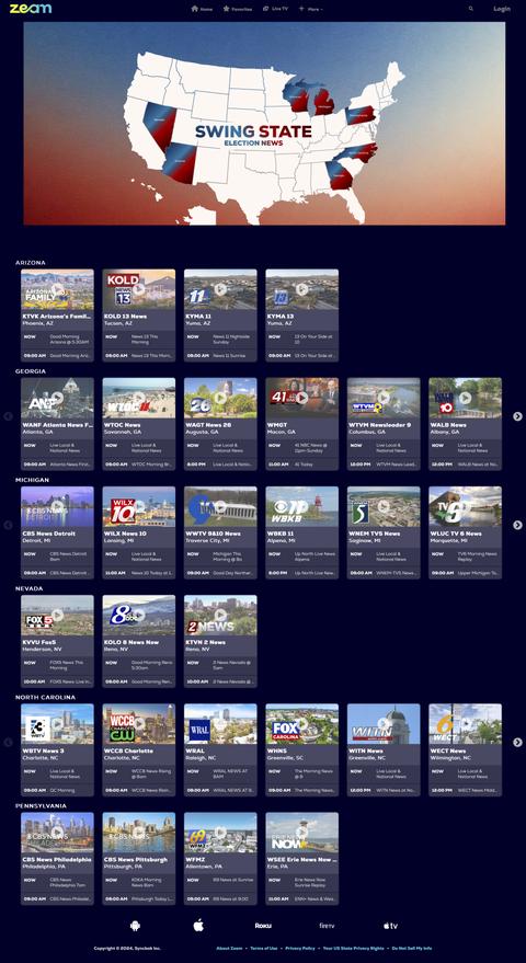 Hyperlocal Streaming Service Zeam Launches Dedicated Swing State Hub ...