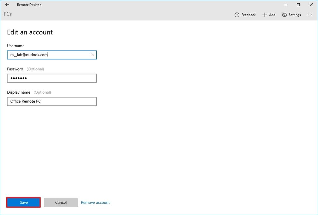 How to use Remote Desktop app to connect to a PC on Windows 10 ...