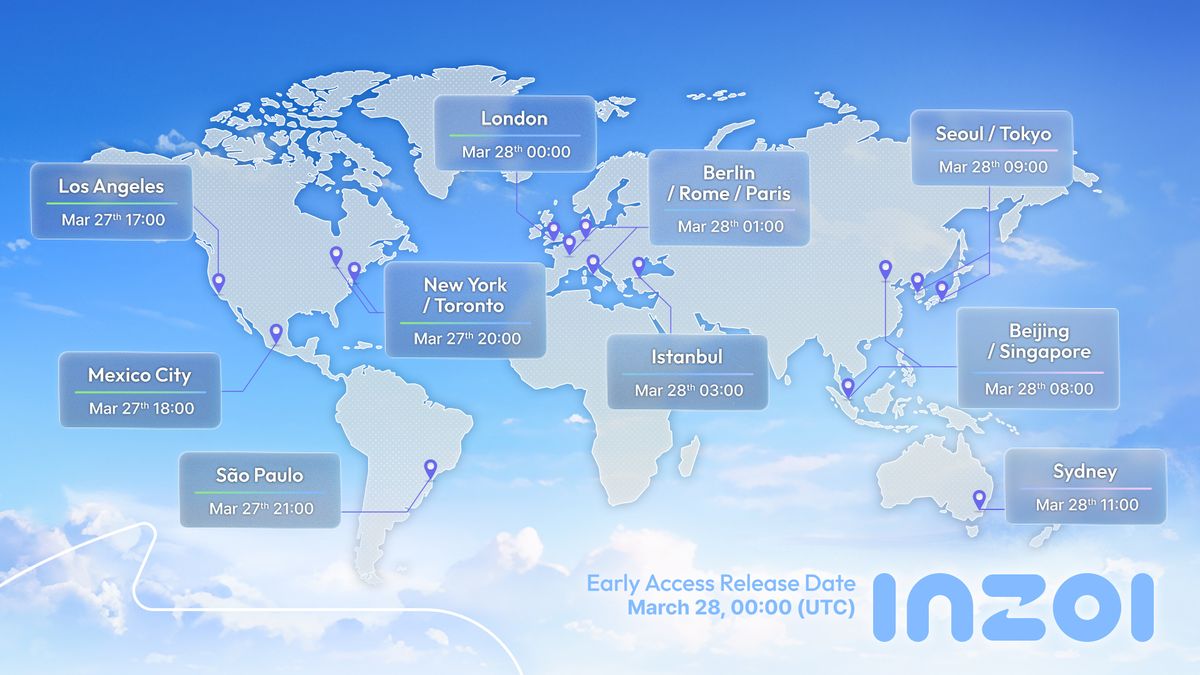 Inzoi launch times around the globe | PC Gamer