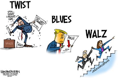 5 poll dancing cartoons about Tim Walz | The Week