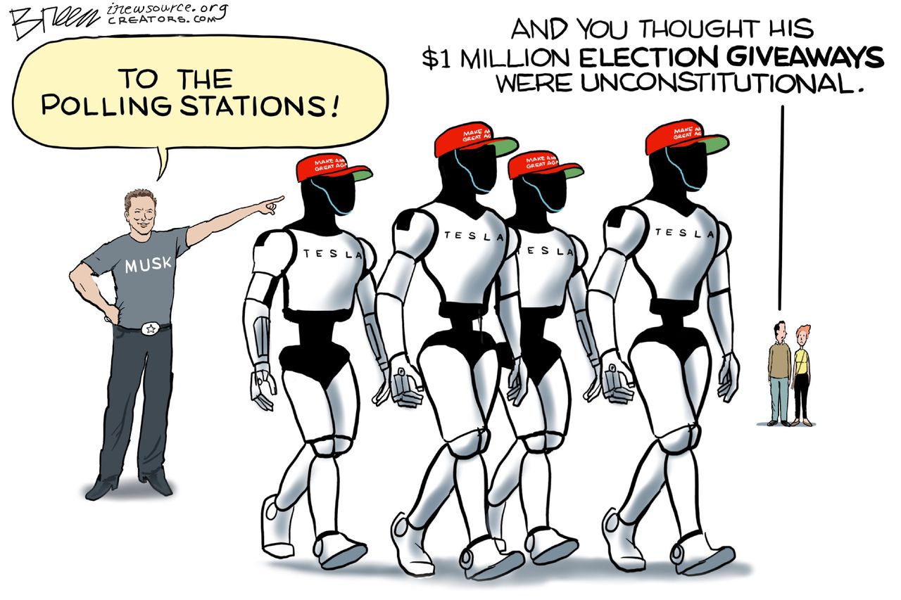 5 million dollar cartoons about Elon Musk’s election scheme | The Week