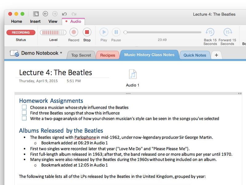 Mac users can record audio directly in OneNote with the app's latest ...
