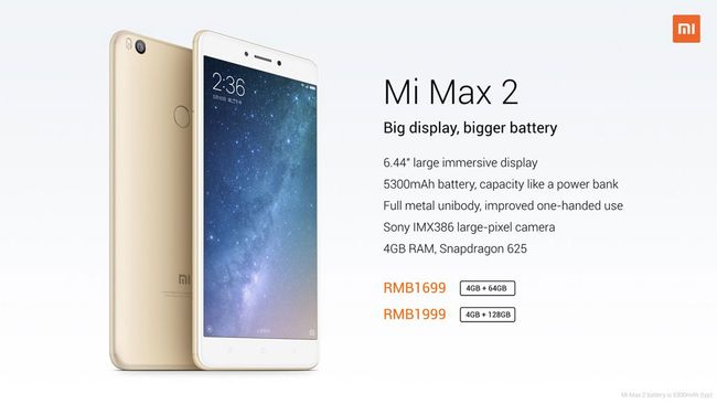 Xiaomi Mi Max 2 phablet with 6.44-inch display launched in China ...
