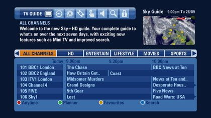 10 years of Sky+ - the EPGs | TechRadar