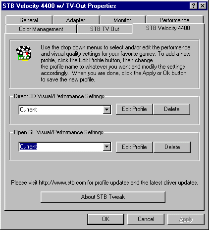STB Velocity 4400 - Comparison of Graphics Cards with NVIDIA's RIVA TNT ...