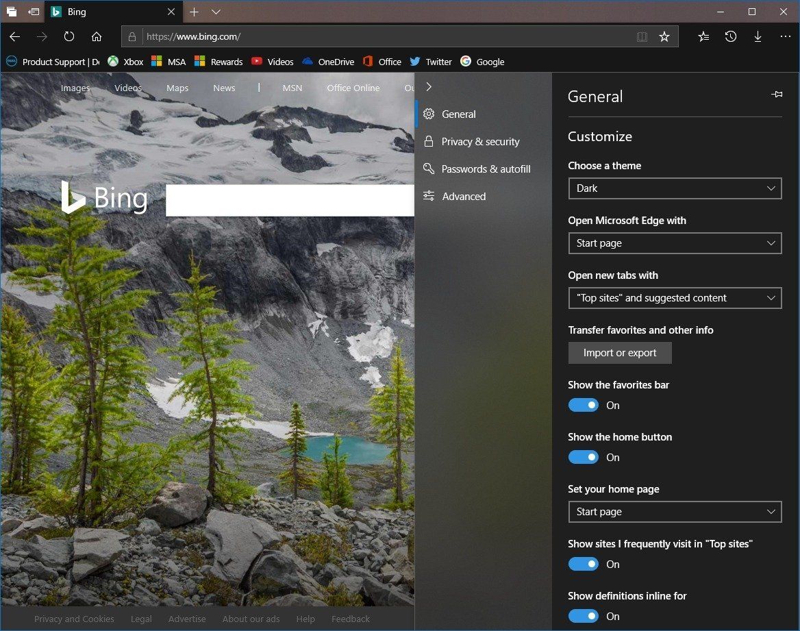 How to manage Microsoft Edge settings on the Windows 10 October 2018 ...