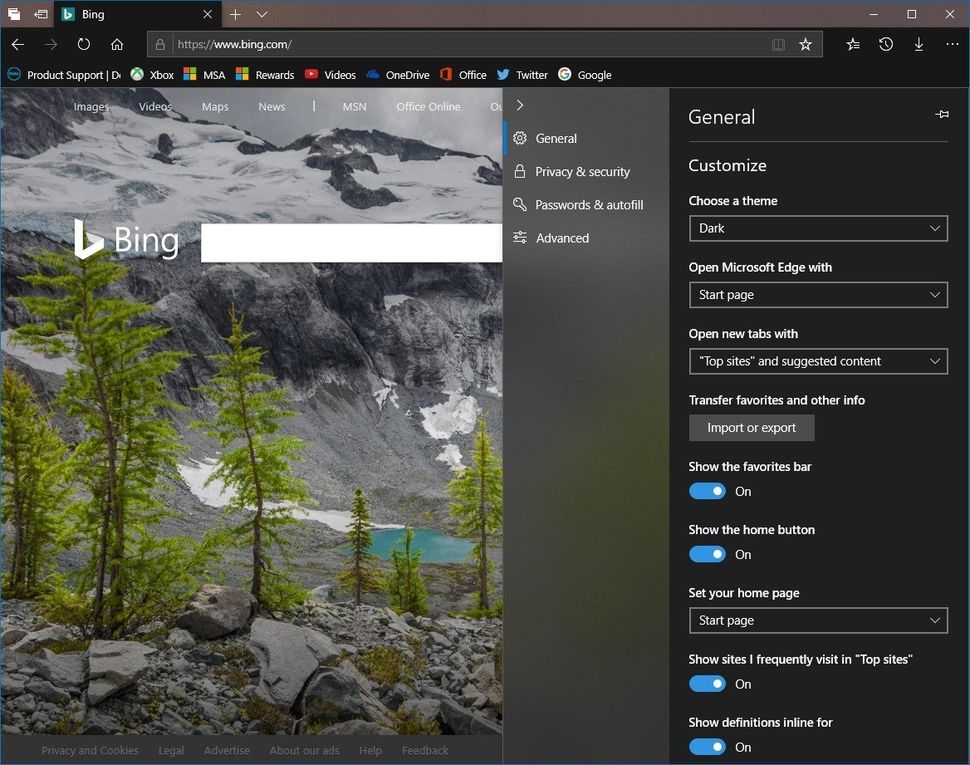 How to manage Microsoft Edge settings on the Windows 10 October 2018 ...