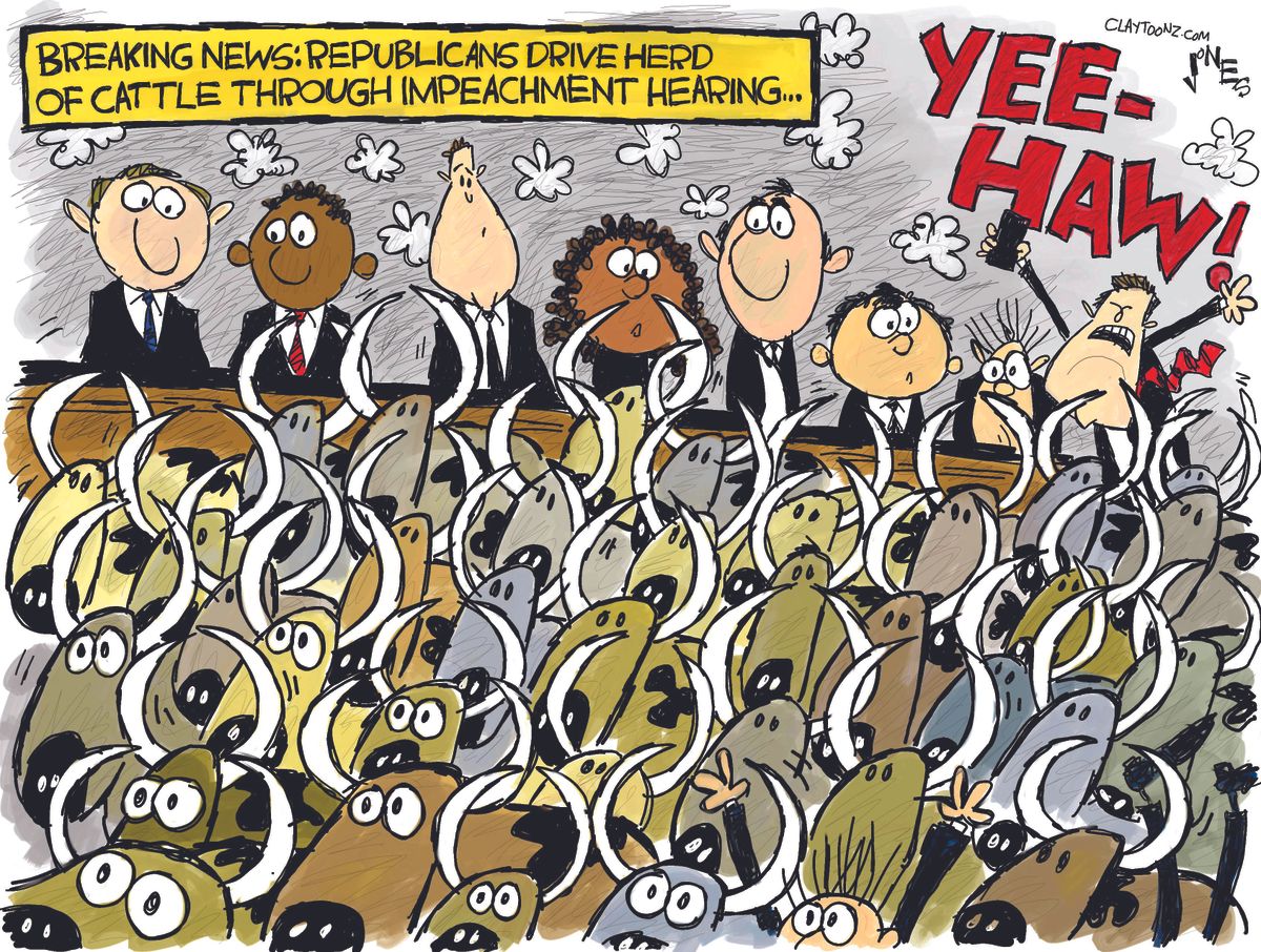 Political Cartoon U.S. Impeachment Inquiry Republicans Drive Cattle ...