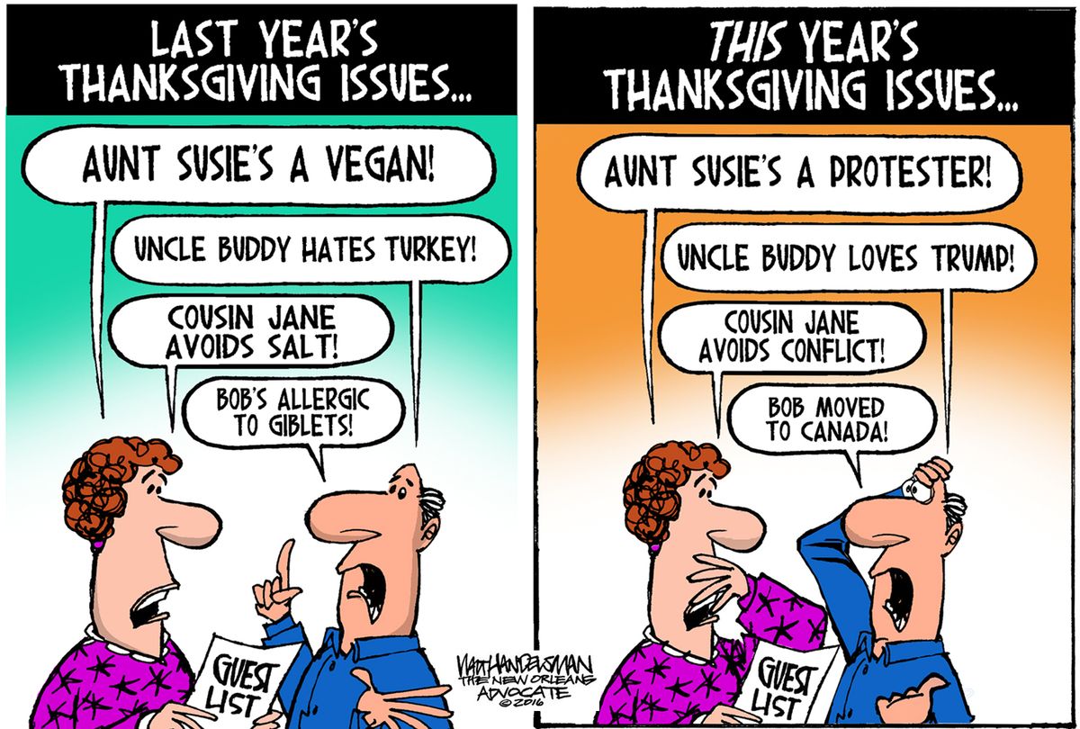 Political cartoon U.S. Thanksgiving holiday family arguments | The Week