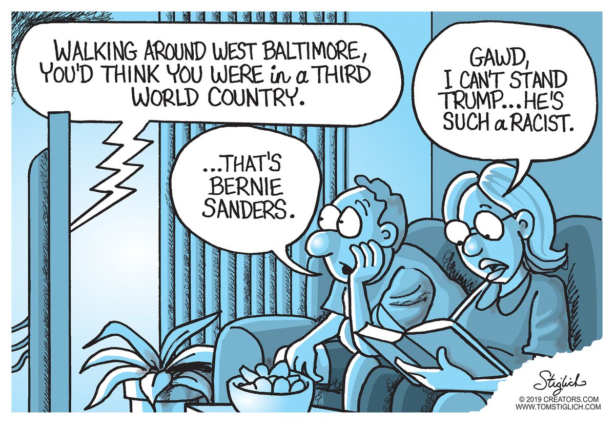 Political Cartoon West Baltimore Third World Country Trump Sanders ...