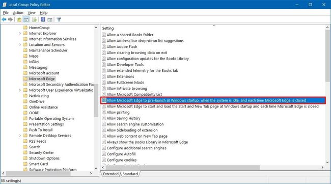 How to stop loading Microsoft Edge processes at startup on Windows 10 ...