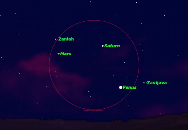 Three Bright Planets Visible in Night Sky Triangle | Space