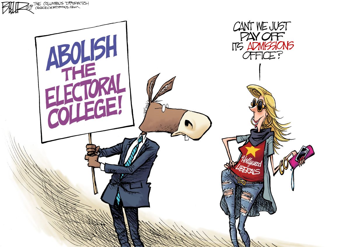 Political Cartoon U.S. Democrats election 2020 Elizabeth Warren College ...