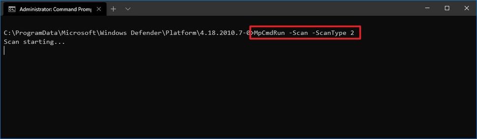 How to use Microsoft Defender Antivirus with Command Prompt on Windows ...