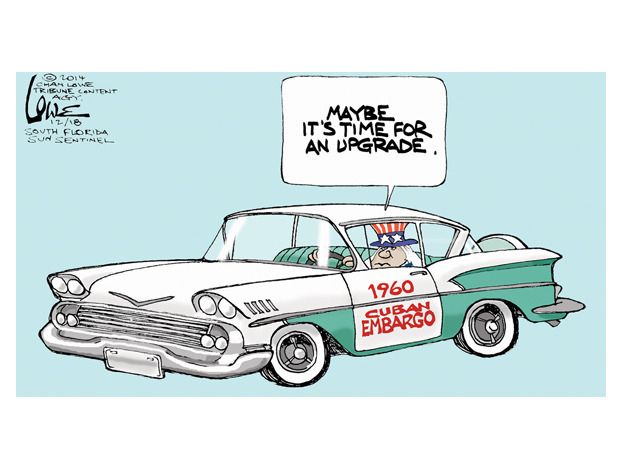 Political cartoon U.S. Cuba relations embargo | The Week
