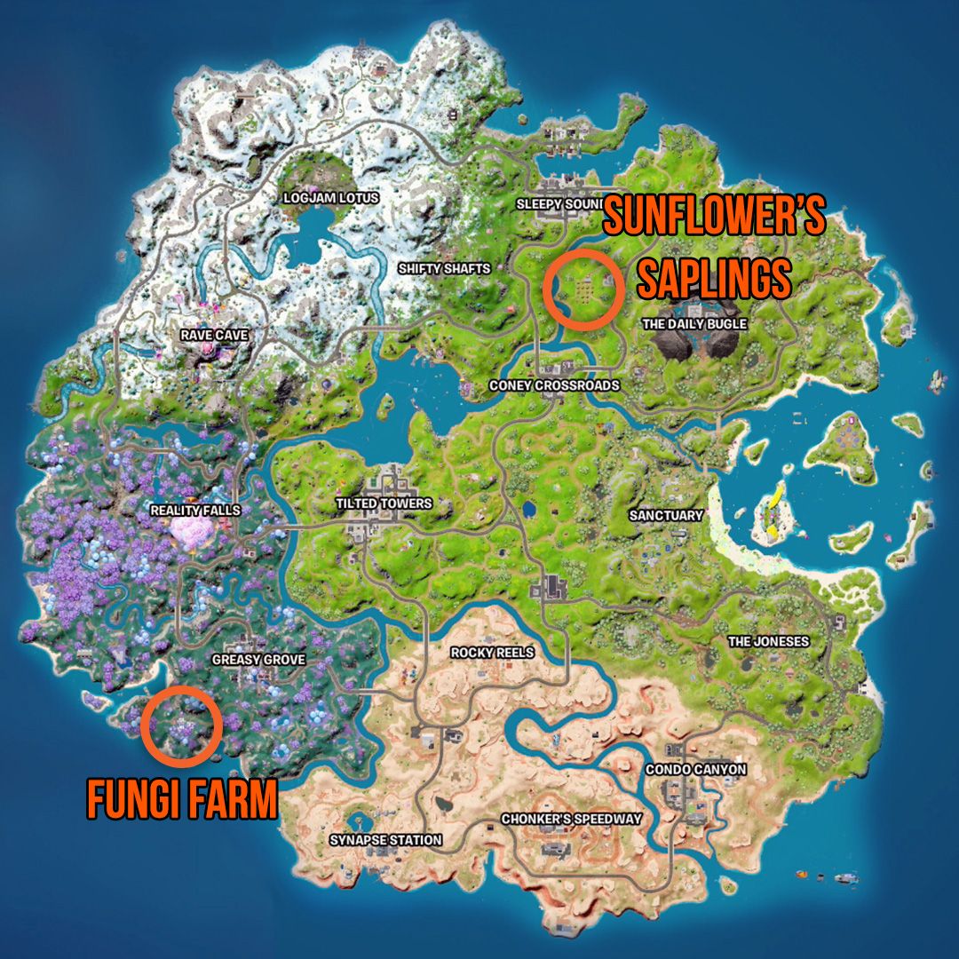 Where to find Fortnite Sunflower’s Saplings and Fungi Farm | GamesRadar+