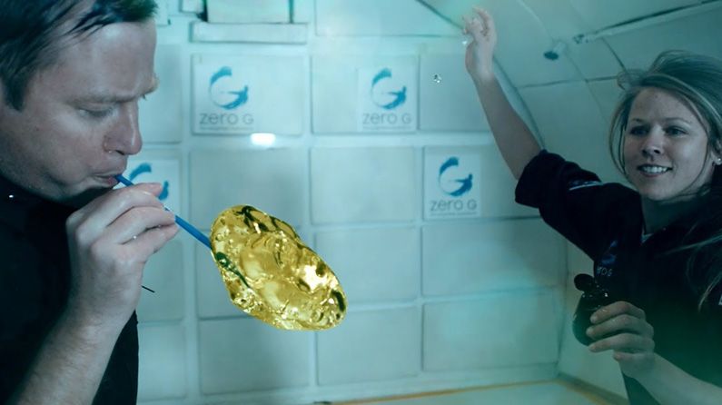 Gravity team make drinks commercial in real-life zero-G | Creative Bloq
