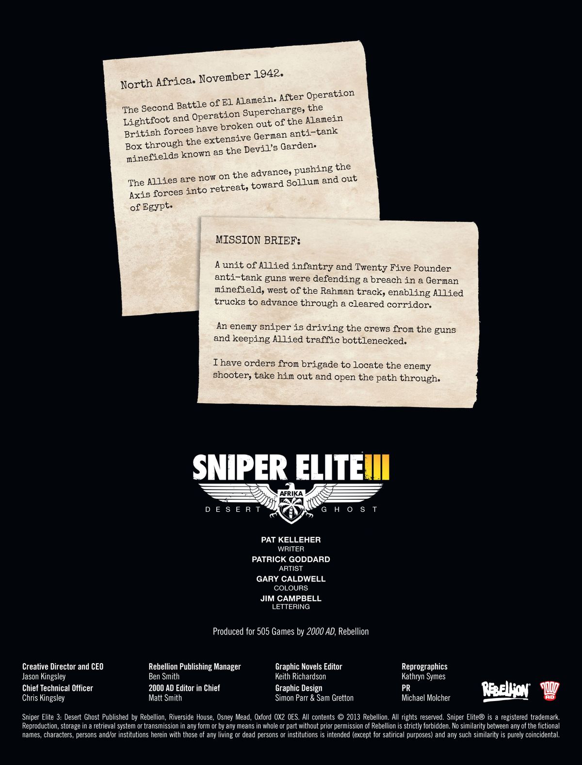 Check out the Sniper Elite III: Desert Ghost comic | GamesRadar+