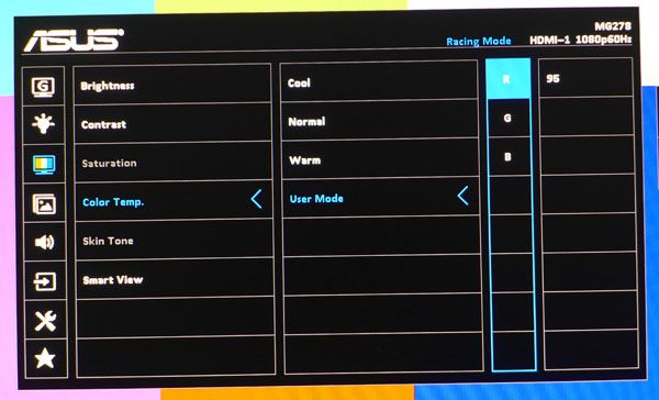 Asus MG278Q OSD Setup, Calibration And GamePlus
