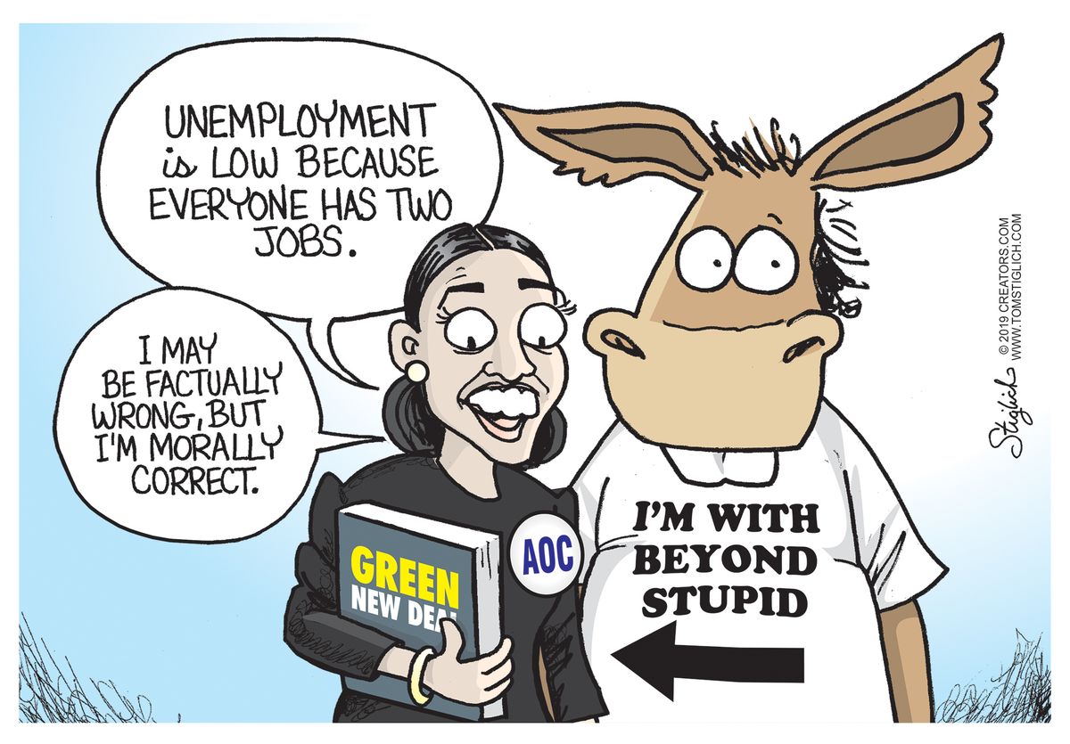 Political Cartoon U.S. AOC Unemployment rate | The Week