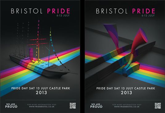 Vibrant poster designs promote Bristol Pride 2013 | Creative Bloq