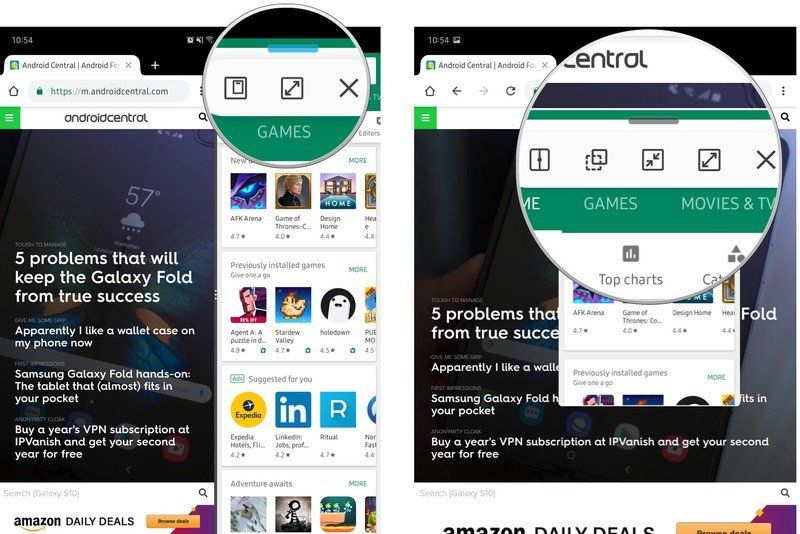 How to multitask using two or more apps on the Galaxy Fold | Android ...
