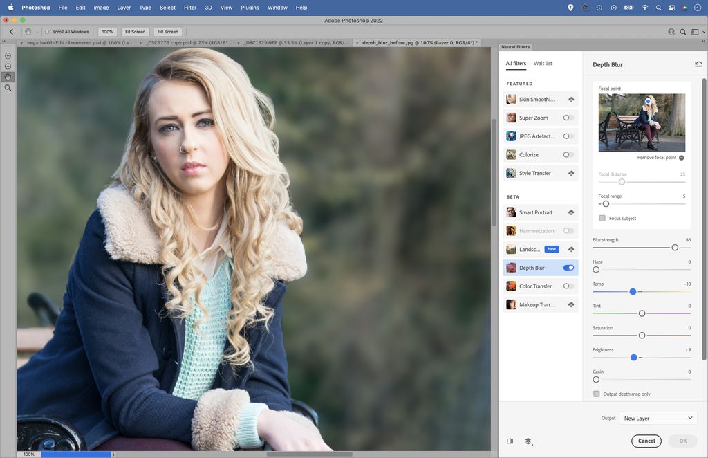 Use Photoshop's Depth Blur filter to automatically blur distracting ...