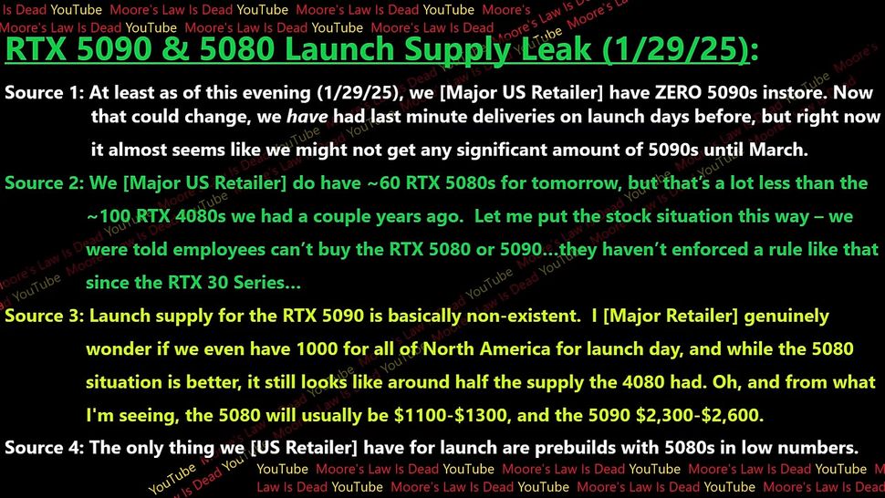 Nvidia RTX 5090 GPU stock rumored to be ‘basically non-existent’ for ...