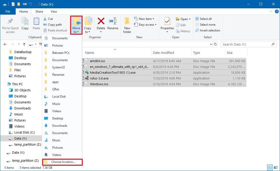 How to move files to a new partition when you don't have a secondary ...