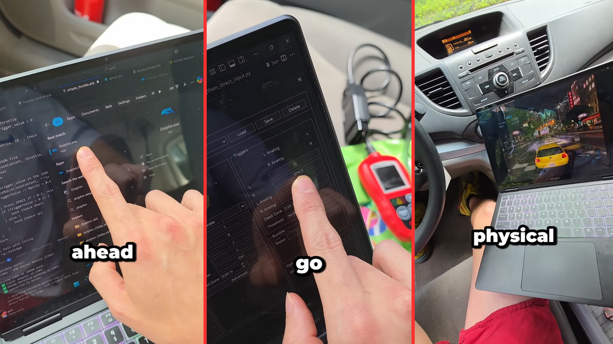 Gamer turns 2012 Honda CR-V into Need for Speed Underground controller — laptop reads throttle ...