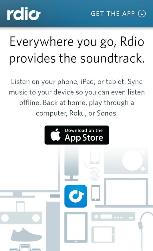 Minimal redesign for Rdio lets music be the star | Creative Bloq