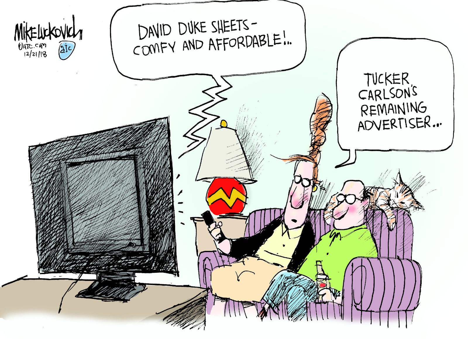 Editorial Cartoon U.S. Tucker Carlson Fox News David Duke racism | The Week