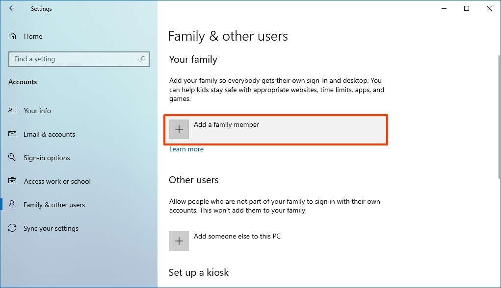 How to set up a kid-friendly Windows 10 device with a child account ...