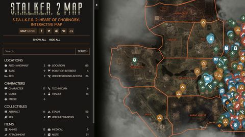 STALKER 2 interactive map: Find every stash, location, and more in The ...