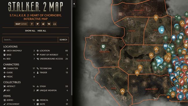 STALKER 2 interactive map: Find every stash, location, and more in The ...