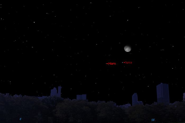Moon, Mars and Star Form Celestial Triangle Wednesday Night | Space