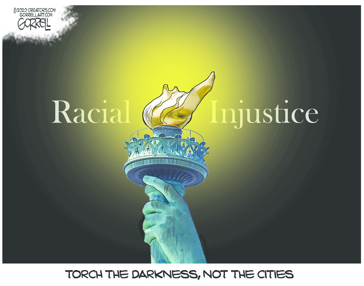 Editorial Cartoon U.S. statue of liberty George Floyd protests | The Week