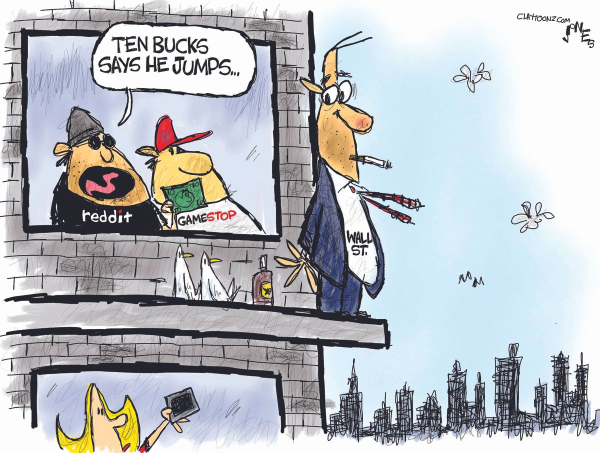 Editorial Cartoon U.S. gamestop reddit wall street | The Week