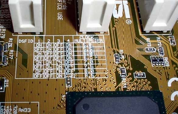 DIP Switch Settings - Modifying An Asus A7V Motherboard For Duron ...