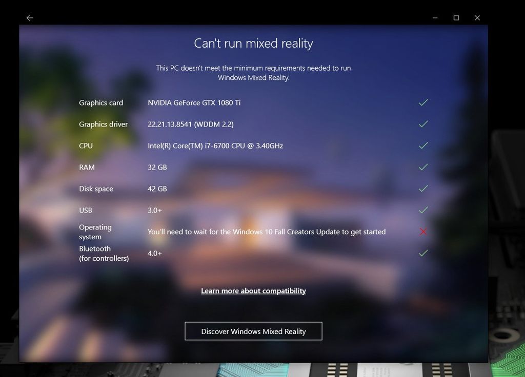 Windows Mixed Reality PC Check app makes it easy to find out if your PC ...