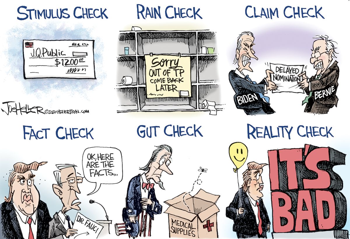 Political Cartoon U.S. Trump Anthony Fauci Coronavirus check stimulus ...